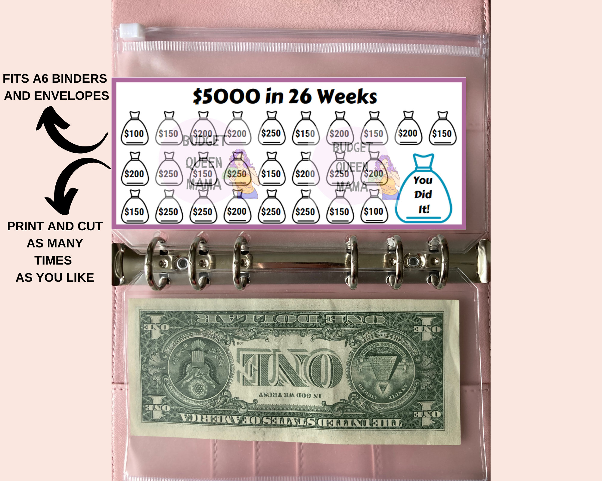 26 Weeks Savings Challenge 26 Week Tracker 5000 Savings - Etsy