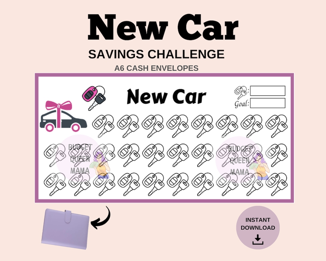 New Car Savings Tracker - New Car Savings Challenge - Fits A6 Cash ...