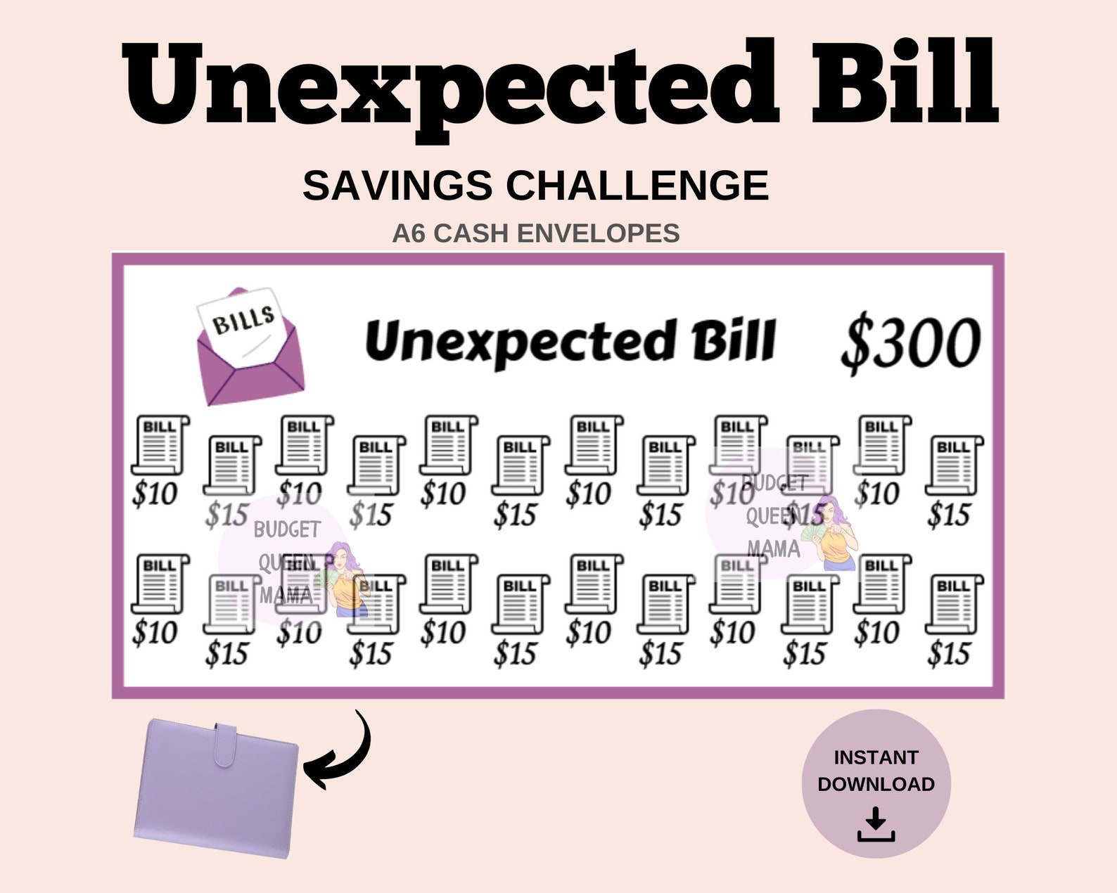Unexpected Bill Savings Challenge - Unexpected Bill Tracker - A6 Cash ...