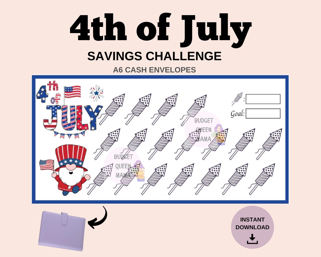 4th of July Savings Challenge - 4th of July Savings - Fits A6 Cash ...
