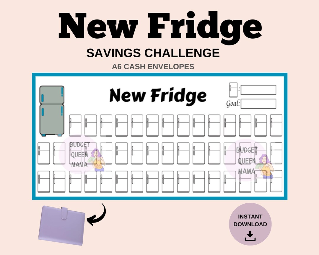 New Fridge Savings Challenge - A6 Cash Envelopes - Fridge Tracker ...