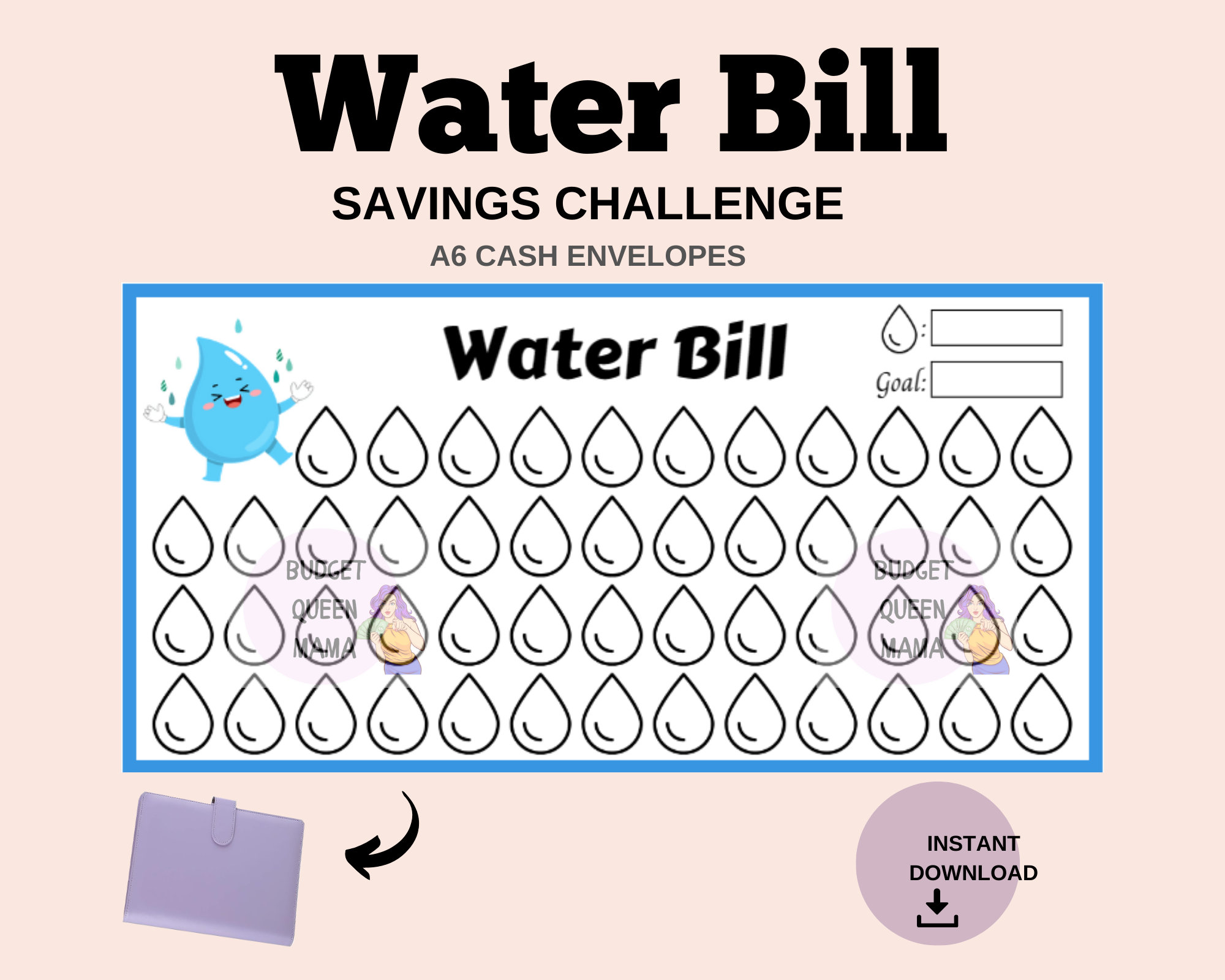 Water Bill Tracker A6 Water Bill Savings Challenge Bills - Etsy