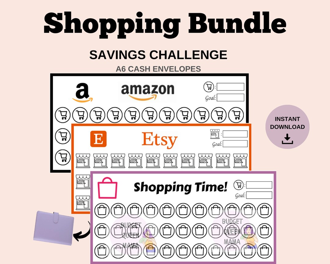 Shopping Savings Challenge Bundle Savings Bundle A6 A6 Cash Envelopes ...