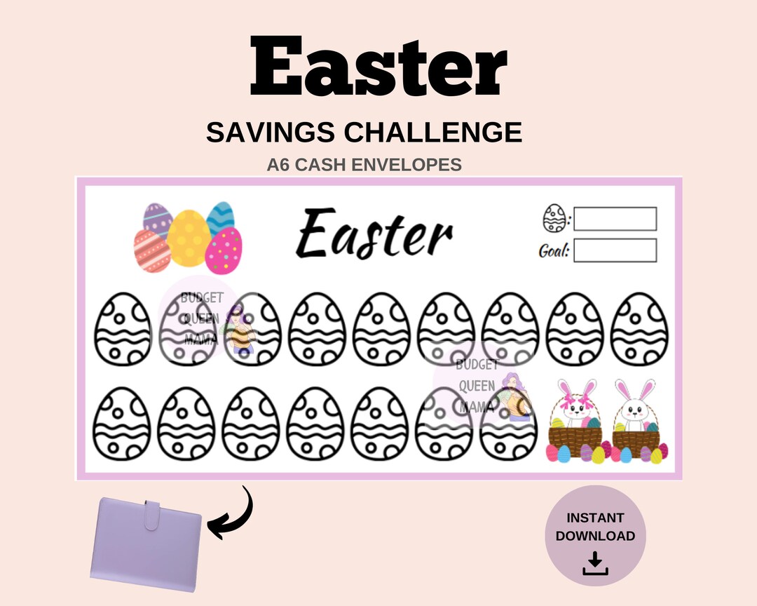 Easter Savings Challenge - Easter Tracker - A6 Cash Envelopes - Holiday ...