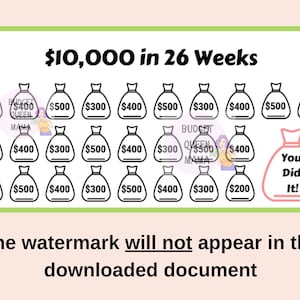 26 Week Savings Challenge - 10000 Savings - 10k Savings - A6 Cash ...