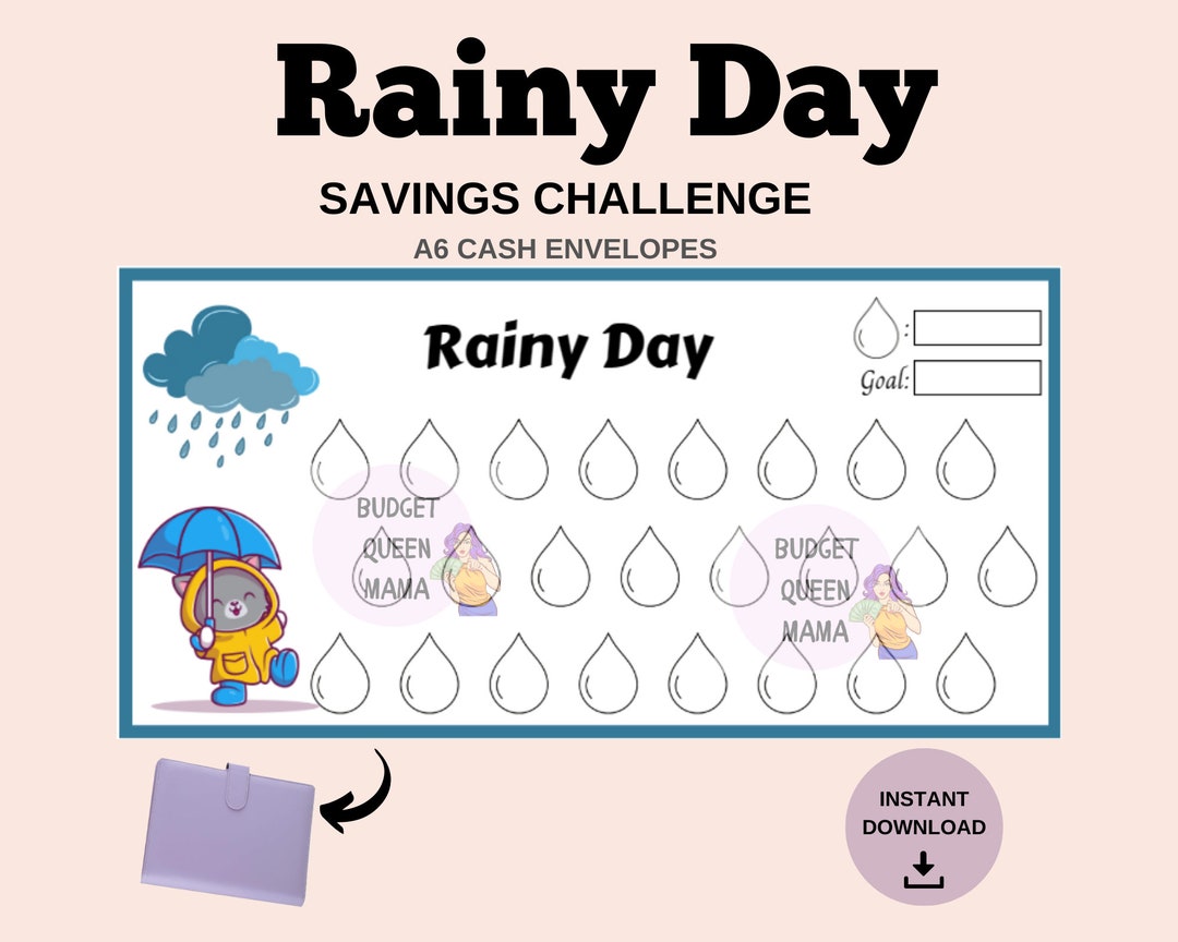 Rainy Day Savings Challenge - Rainy Day Fund Tracker - Emergency ...