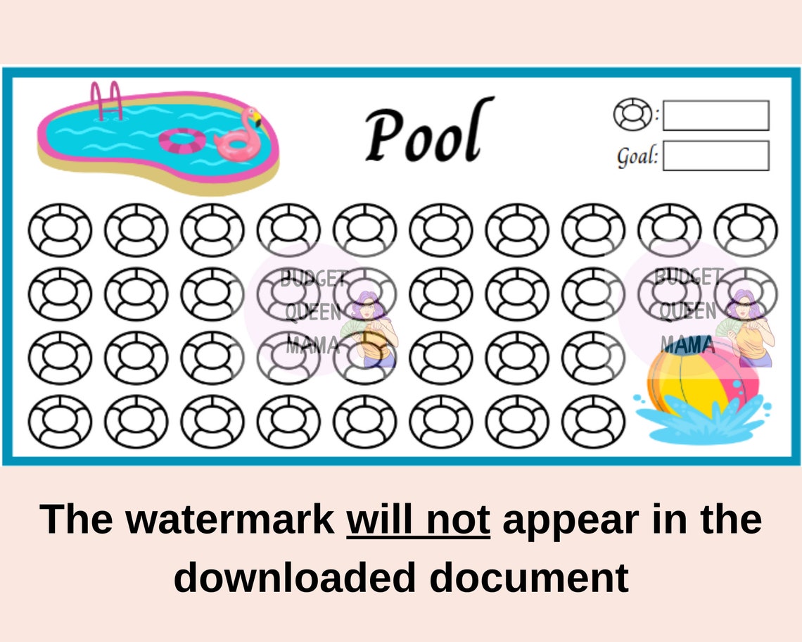 Pool Savings Challenge - A6 Cash Envelopes - Pool Tracker - Home ...