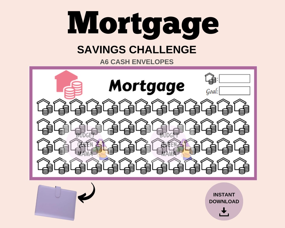 Mortgage Savings Challenge - A6 Cash Envelopes - Mortgage Tracker A6 ...