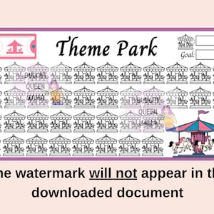 Theme Park Savings Challenge - Theme Park Tracker - A6 Cash Envelopes ...