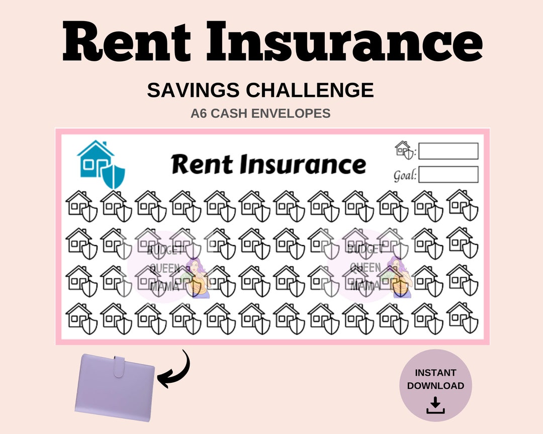Rent Insurance Savings Challenge - A6 Cash Envelopes - Rent Insurance ...