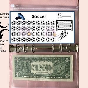 Soccer Savings Challenge - Soccer Tracker - A6 Cash Envelopes - Soccer ...