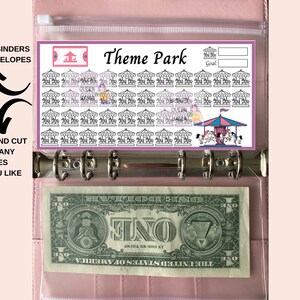 Theme Park Savings Challenge - Theme Park Tracker - A6 Cash Envelopes ...