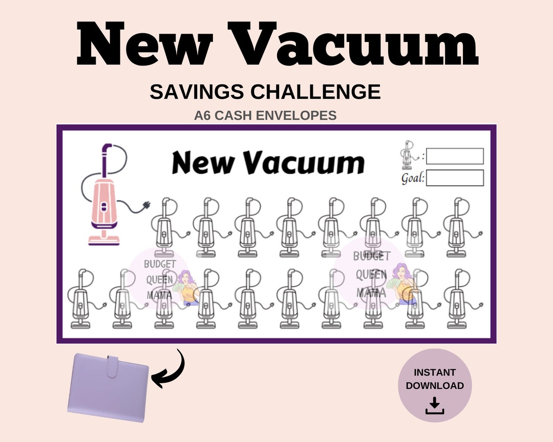 Vacuum Savings Challenge - Vacuum Tracker - A6 Cash Envelopes - Vacuum ...