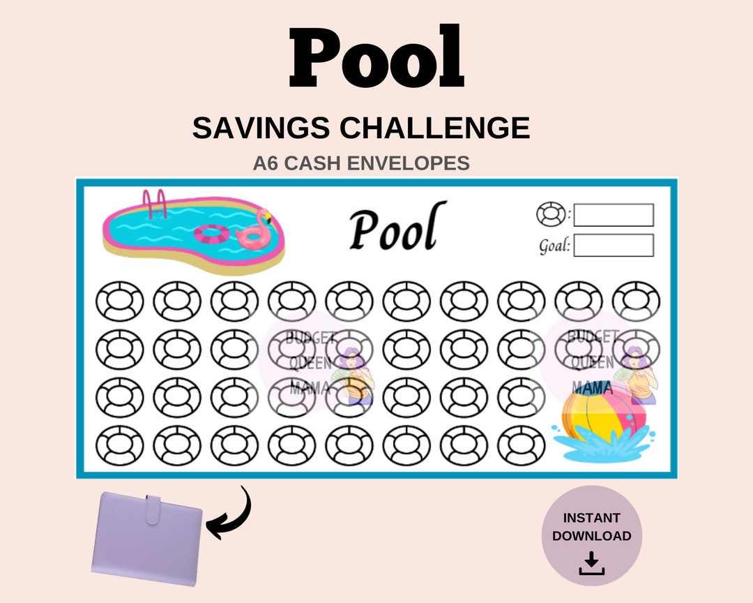 Pool Savings Challenge - A6 Cash Envelopes - Pool Tracker - Home ...