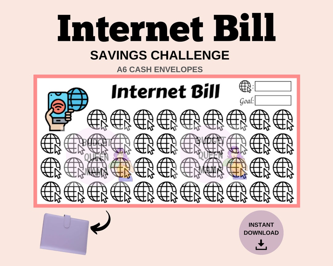 Internet Bill Savings Challenge - A6 Cash Envelopes - Internet Bill ...