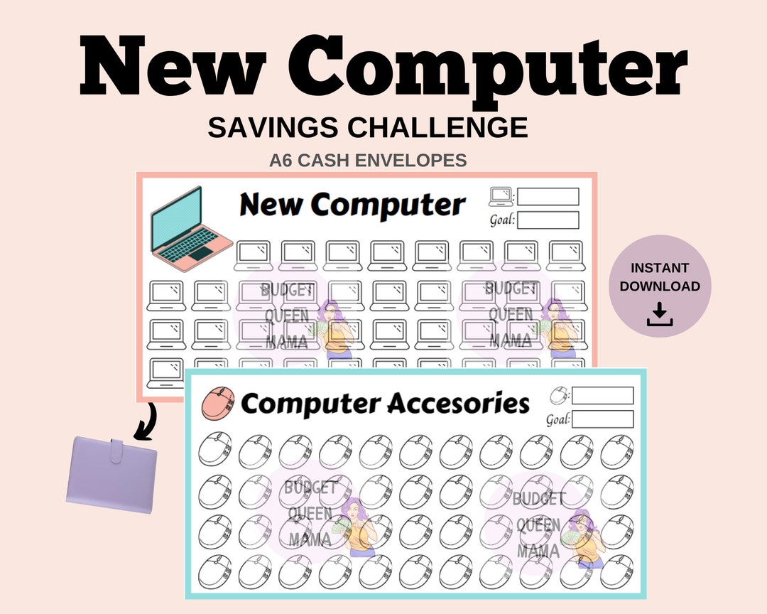 New Computer Savings Challenge - Computer Tracker - Mini Savings Bundle ...
