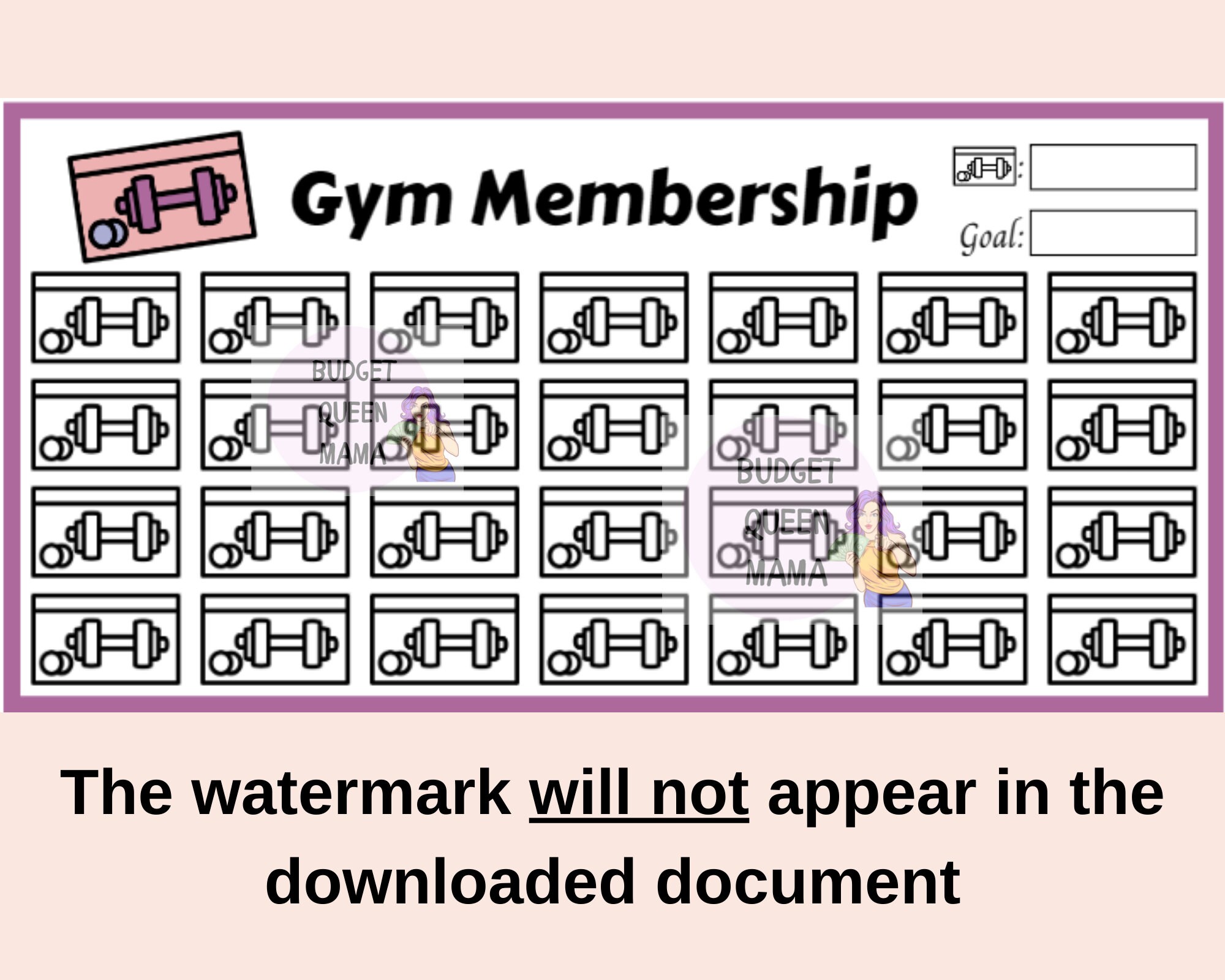 Gym Membership Tracker A6 - Gym Membership Savings Challenge - Fits A6 ...