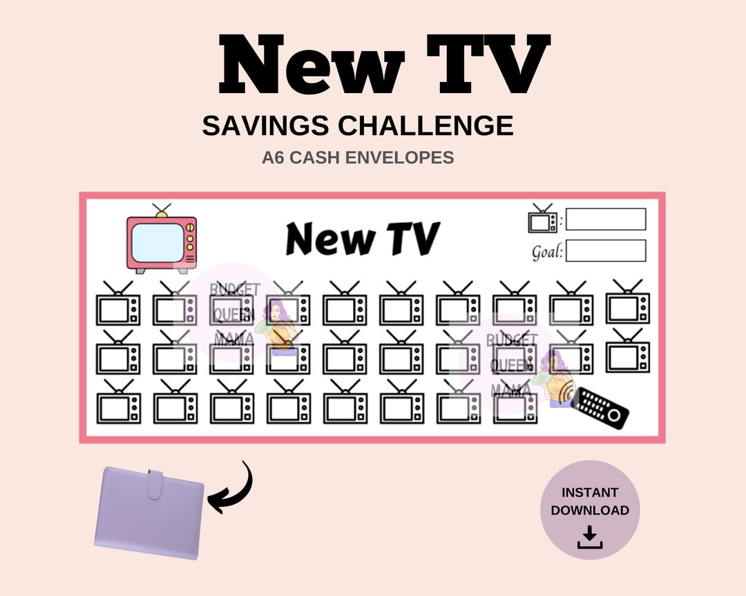 New TV Savings Challenge Mini Tracker A6 A6 Cash Envelopes - Etsy