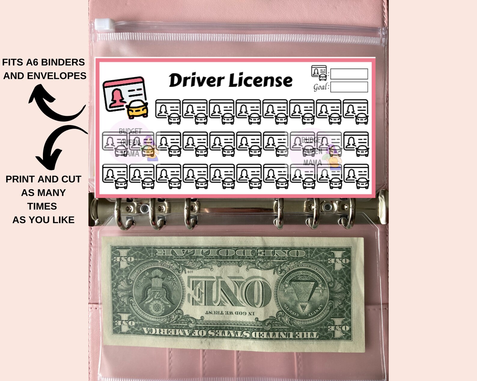 Driver License Savings Challenge - Driver License Tracker A6 - Car ...