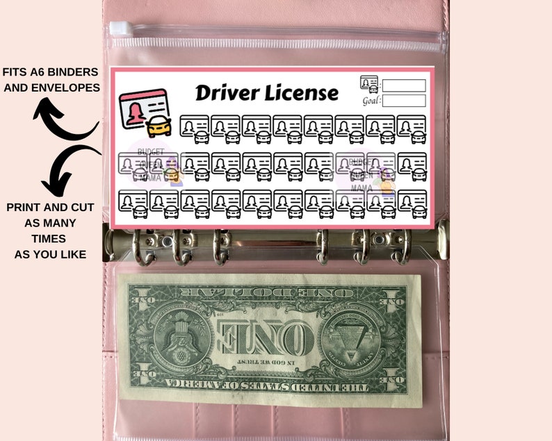 Driver License Savings Challenge - Driver License Tracker A6 - Car ...