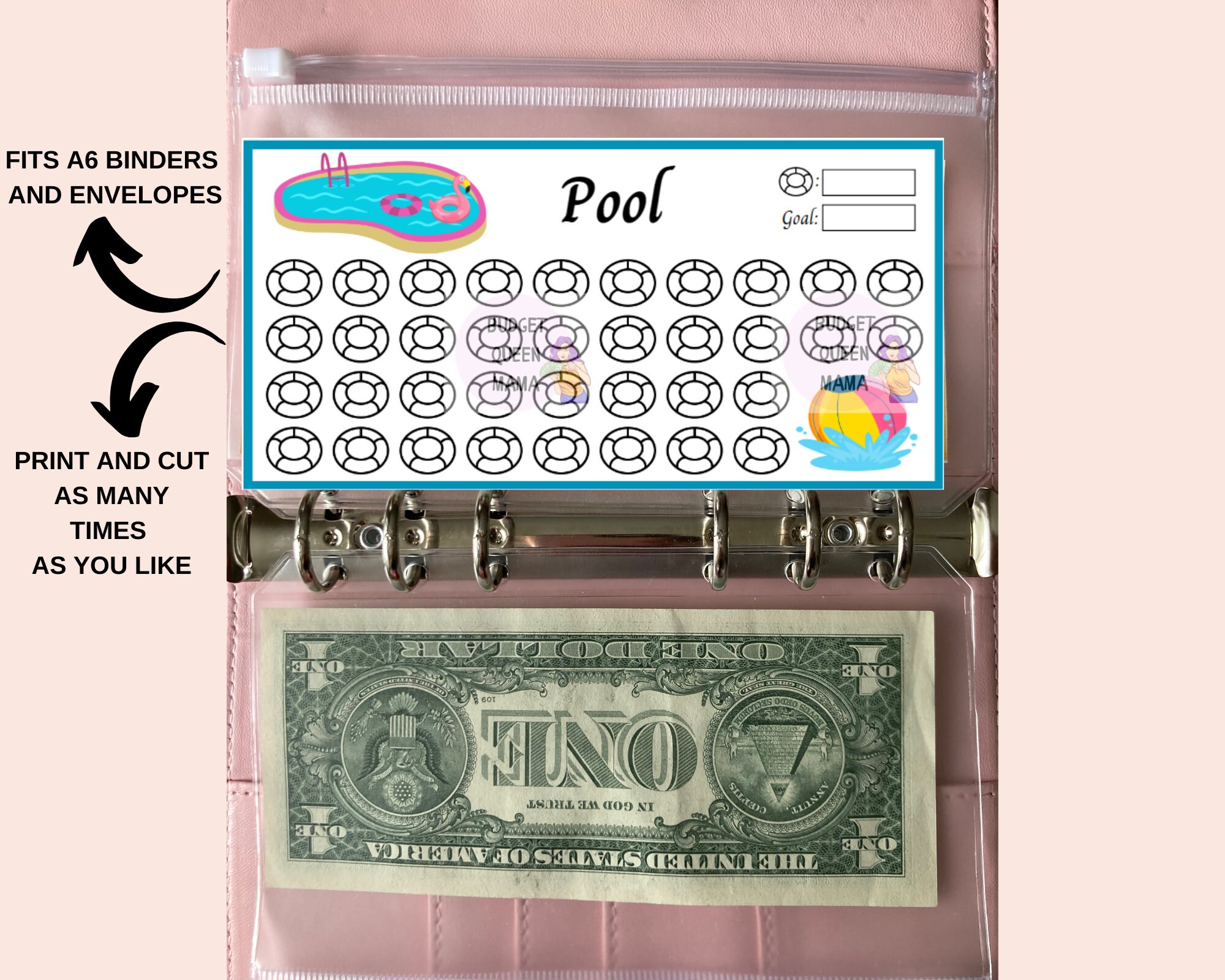 Pool Savings Challenge - A6 Cash Envelopes - Pool Tracker - Home ...