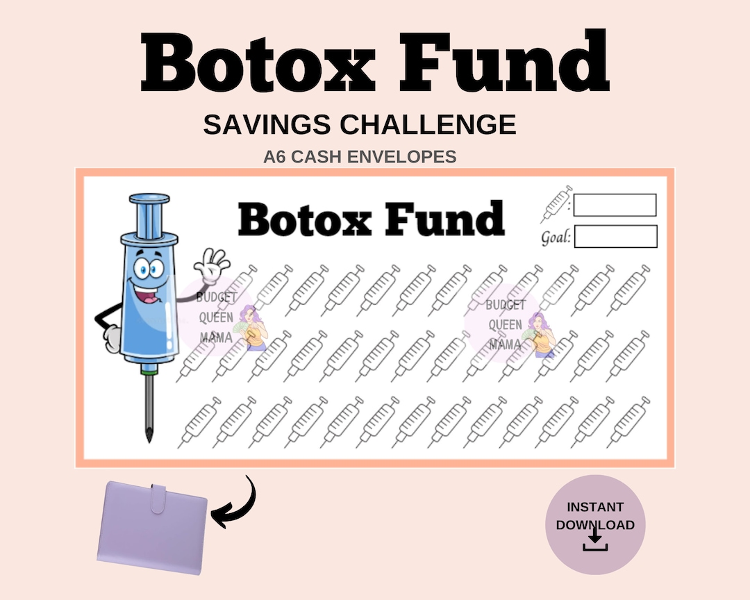 Botox Fund Tracker - Botox Fund Savings Challenge - Botox Fund - A6 ...
