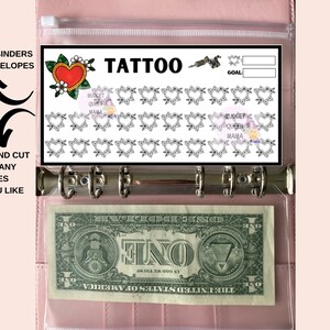 Tattoo Savings Challenge A6 - Tattoo Fund - Tattoo Budget - A6 Cash ...