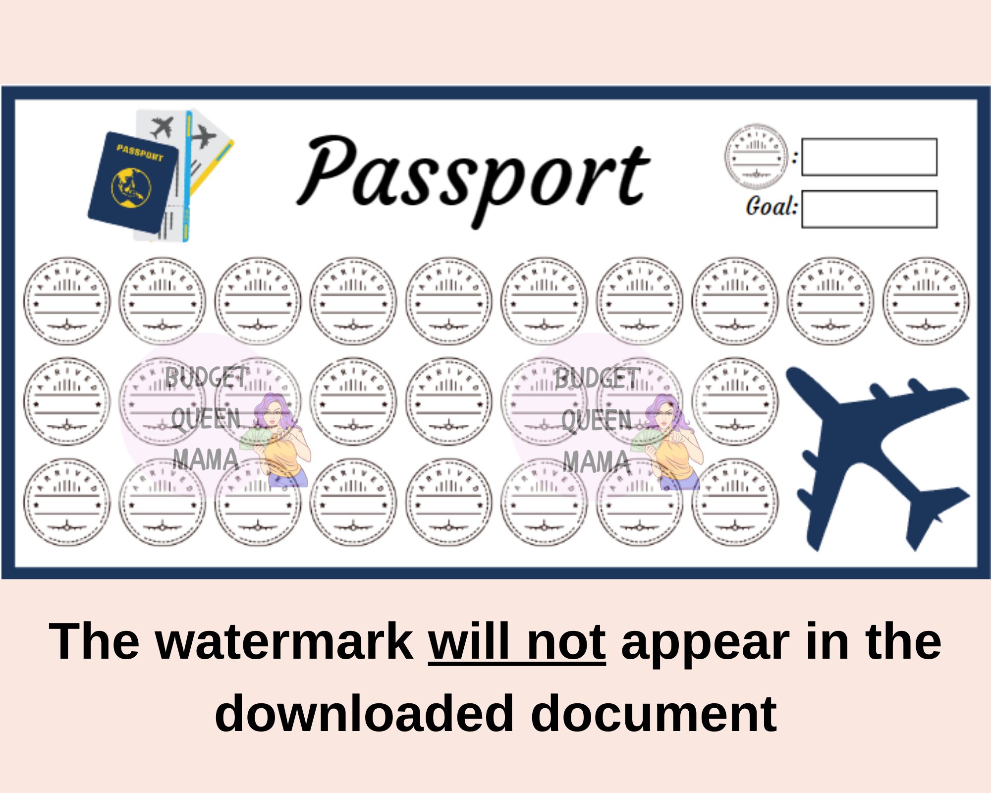 Passport Tracker A6 Passport Savings Challenge Fits A6 Cash Envelopes ...