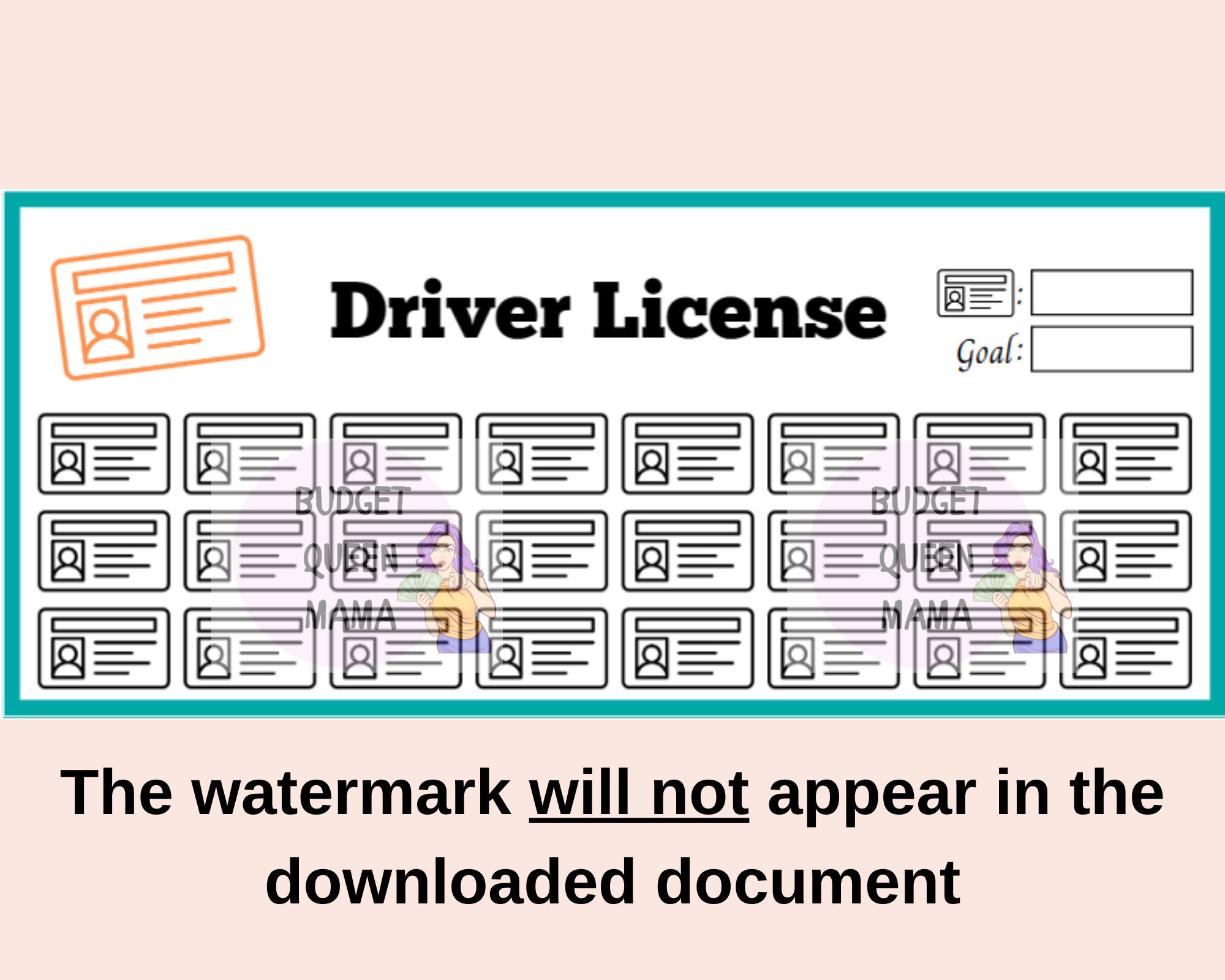 Driver License Savings Challenge Driver License Tracker - Etsy