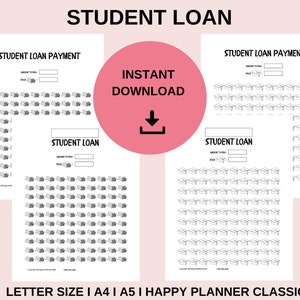 Student Loan Debt Payoff Tracker Printable - Etsy