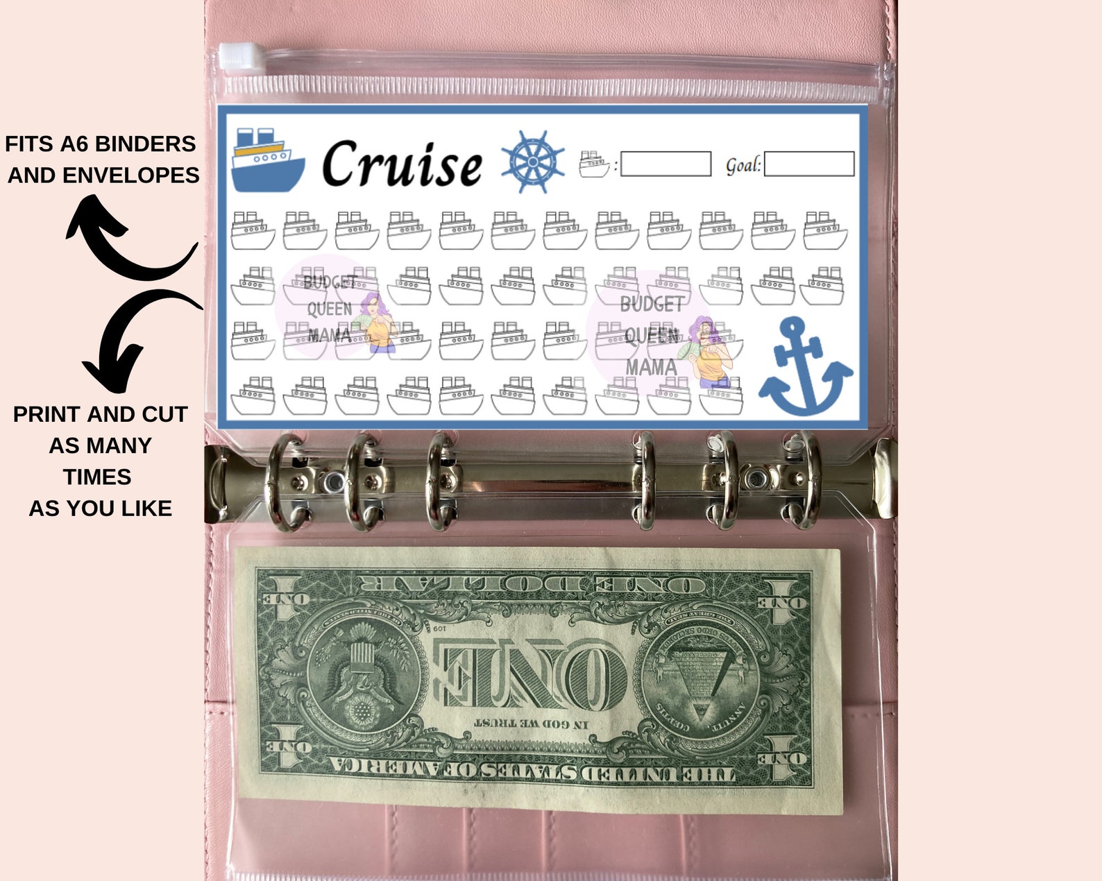 Cruise Savings Tracker A6 - Cruise Savings Challenge A6 Cash Envelope ...