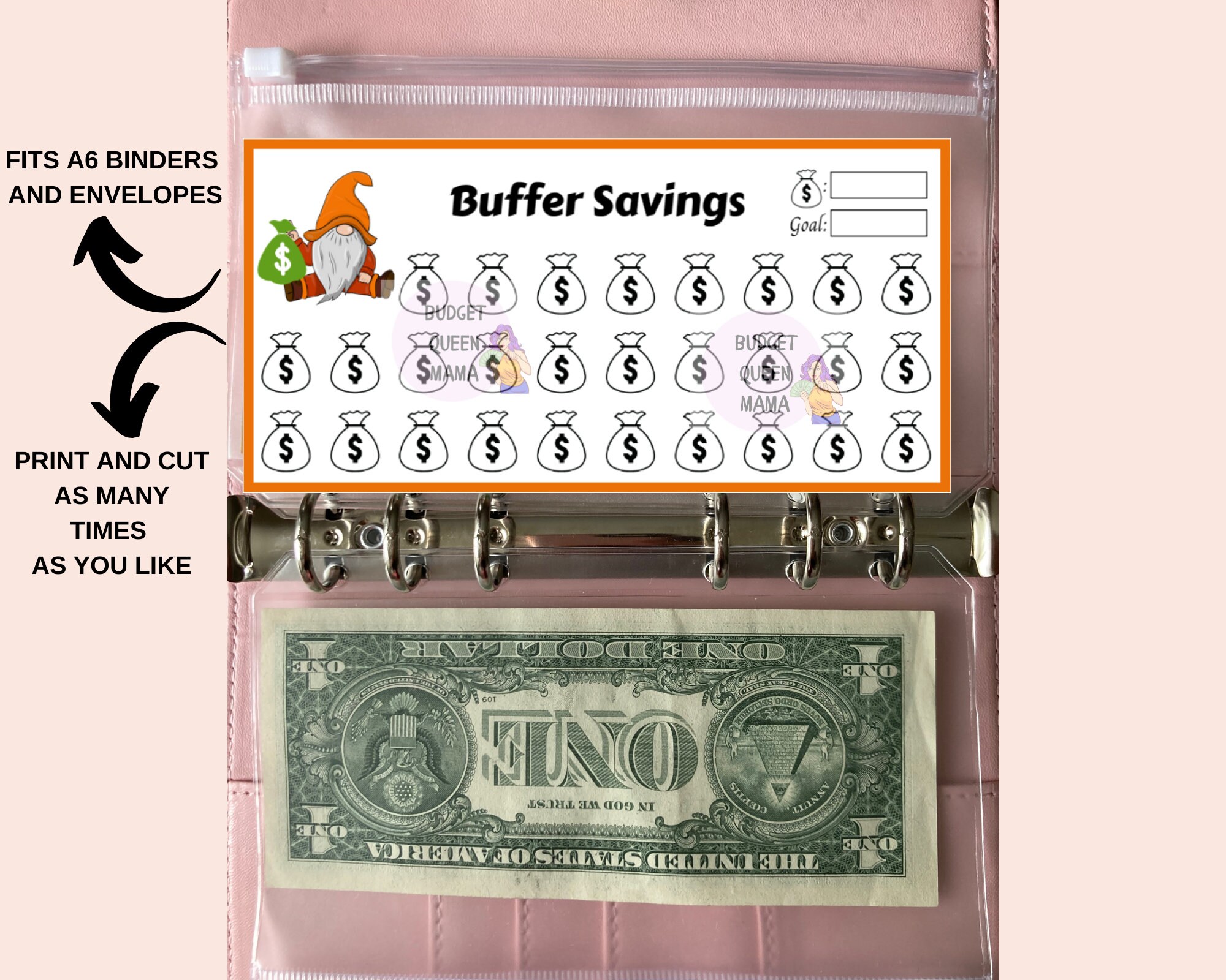 Buffer Savings Challenge Buffer Savings Tracker Fits A6 Cash Envelopes ...