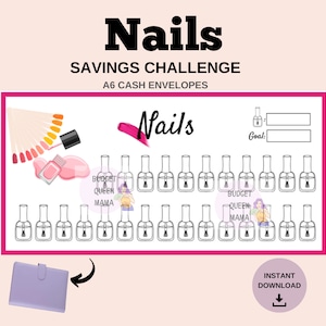 Nails Savings Challenge - Nails Tracker - Nails Fund - A6 Cash ...