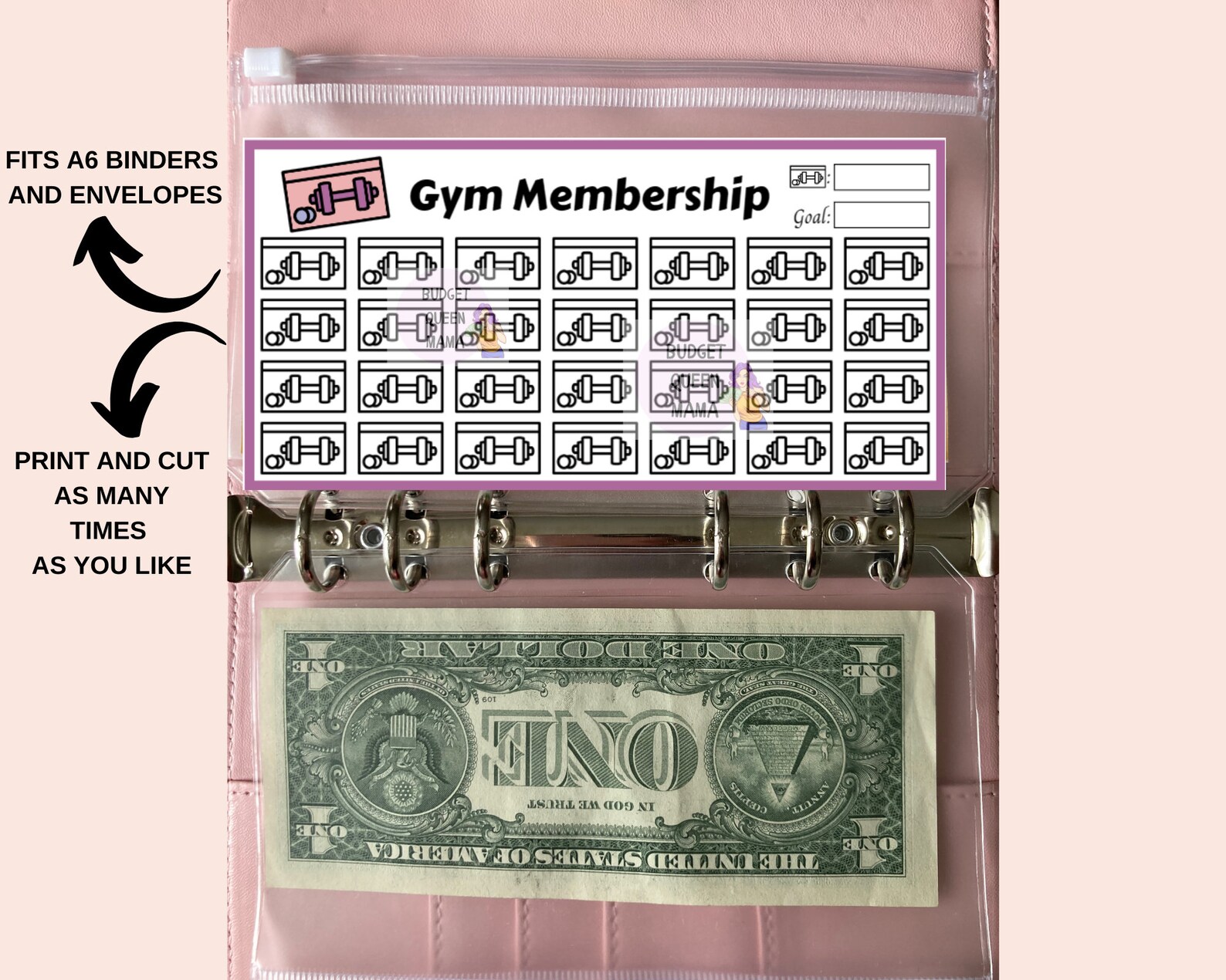 Gym Membership Tracker A6 - Gym Membership Savings Challenge - Fits A6 ...