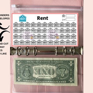 Rent Savings Challenge - A6 Cash Envelopes - Rent Tracker A6 - Cash ...