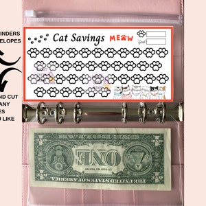 Cat Tracker - Cat Savings Challenge - A6 Cash Envelopes - Cat Care- Pet ...