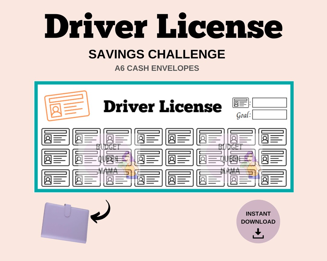 Driver License Savings Challenge Driver License Tracker - Etsy