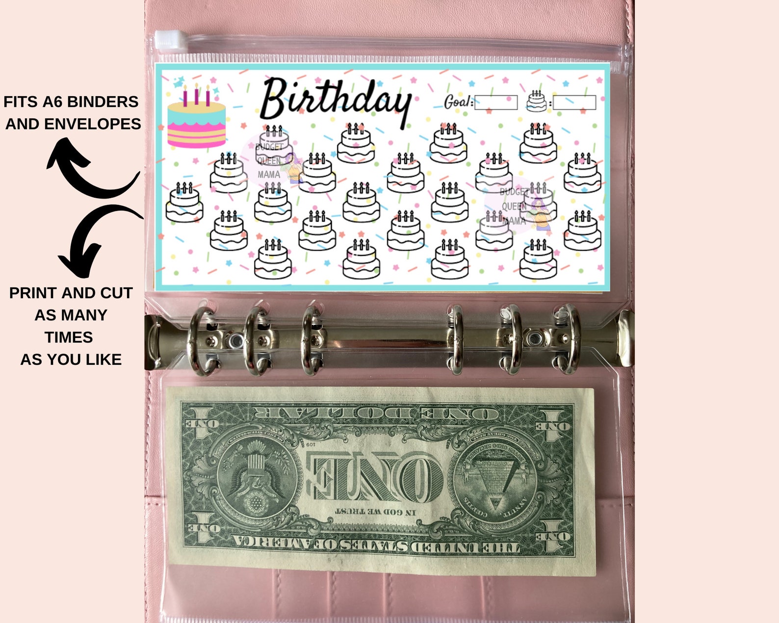 Birthday Savings Challenge Birthday Tracker A6 Birthday Savings A6 Fits ...