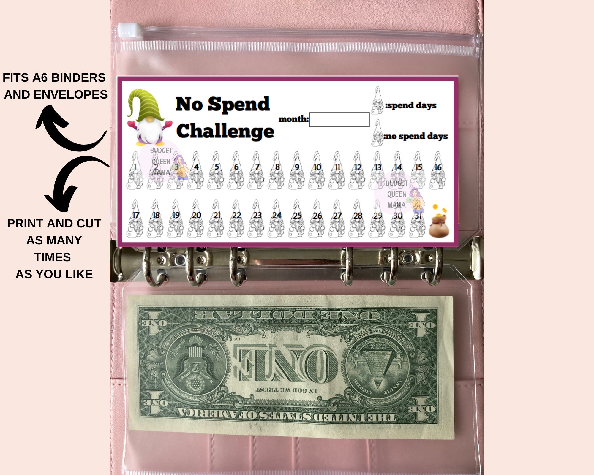 No Spend Challenge Printable No Spend Tracker No Spend Month No Spend ...