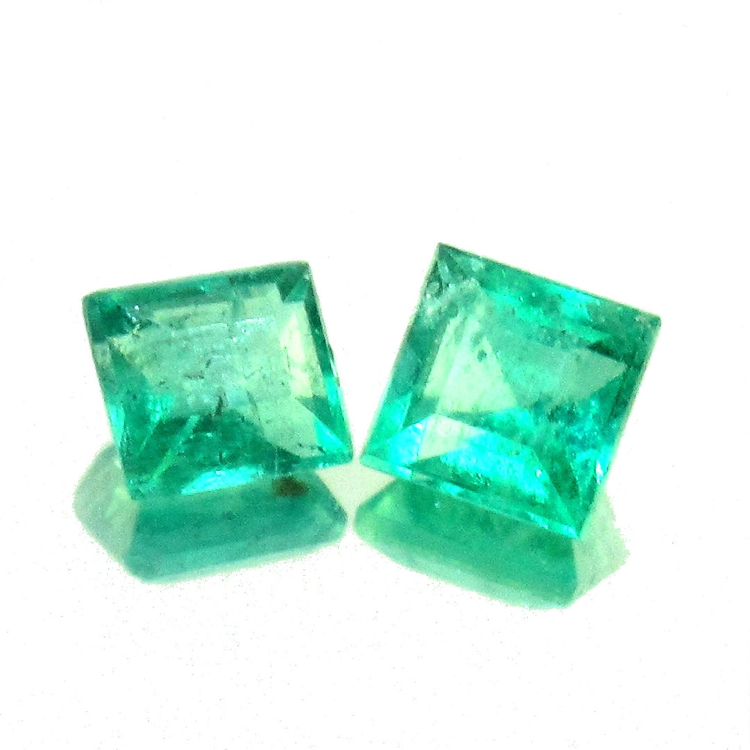 Emerald Pair | Square Cut Green Gemstones for Jewelry - Etsy