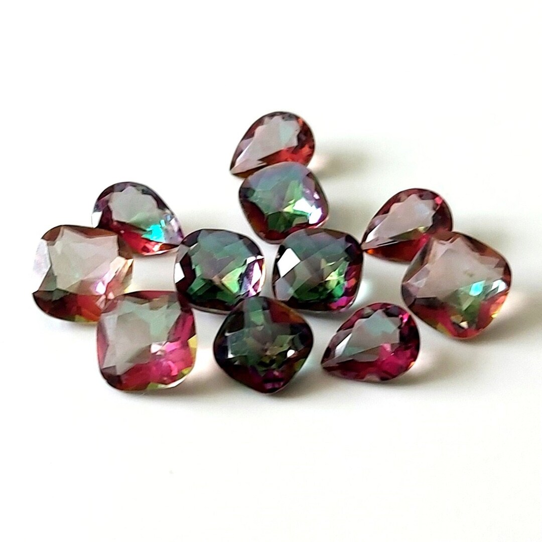 Natural Rainbow Mystic Topaz Stones – Pear & Cushion Cut Topaz ...