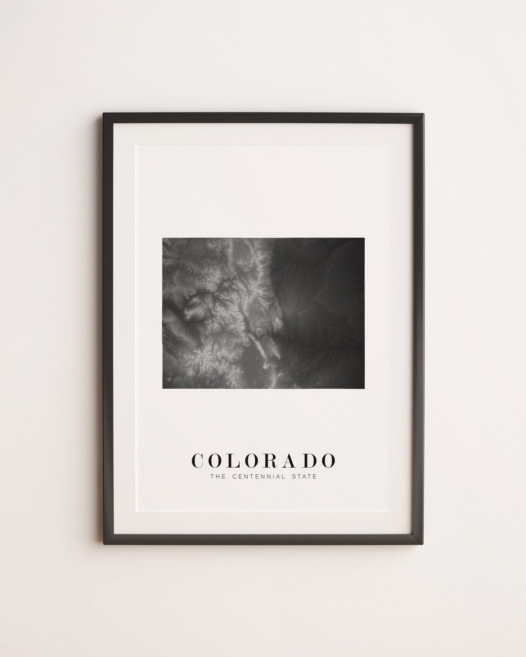 Colorado V2 Topographic Map Print, Various Sizes and Colors, Minimalist ...