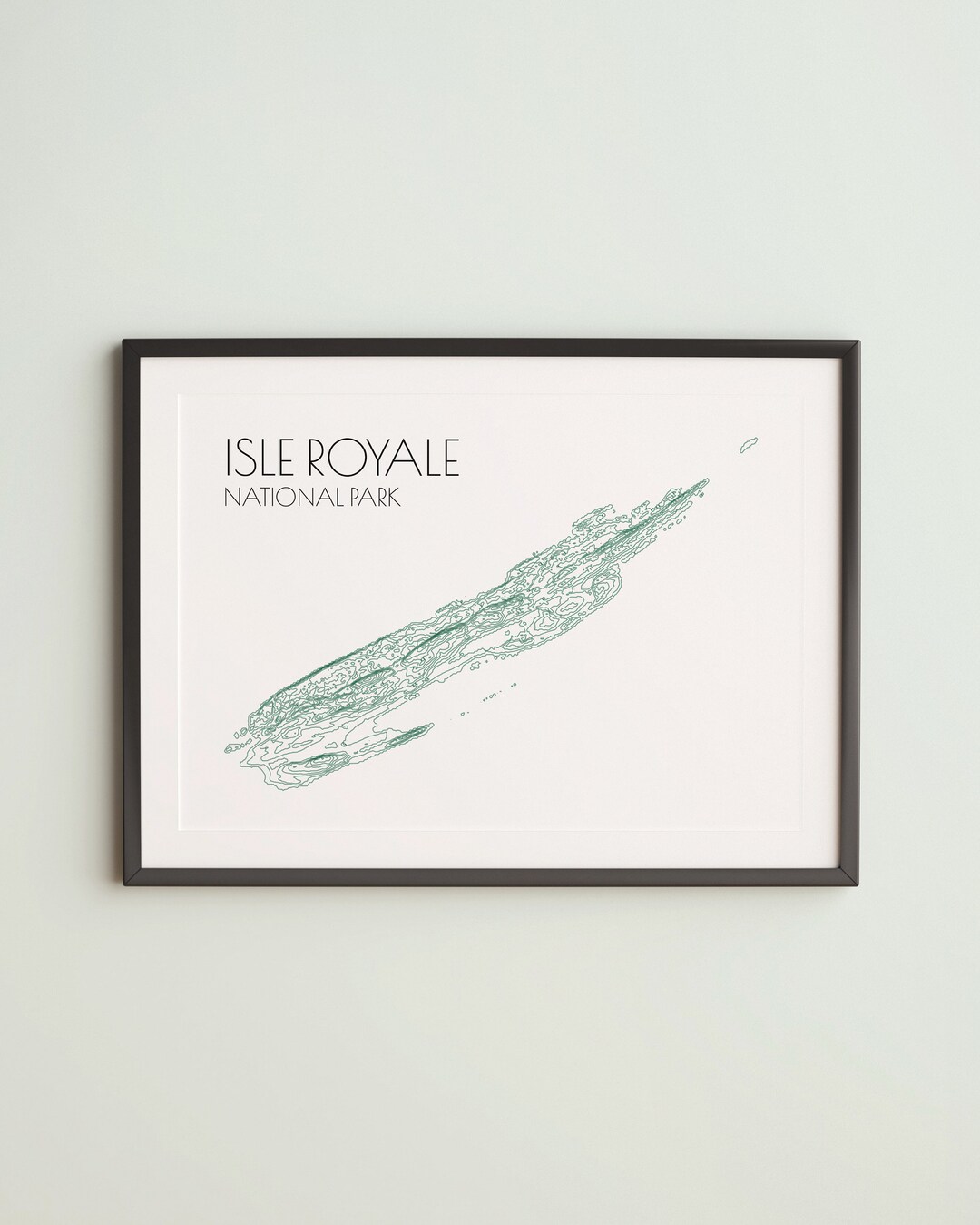 Isle Royale National Park Print, 5x7 or 8x10 Inch, Topographic Contour ...