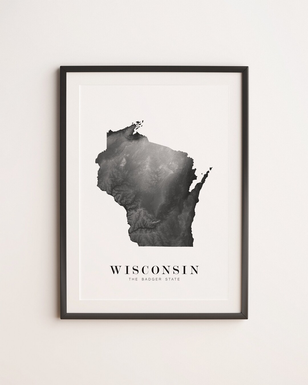 Wisconsin V2 Topographic Map Print, Various Sizes and Colors ...