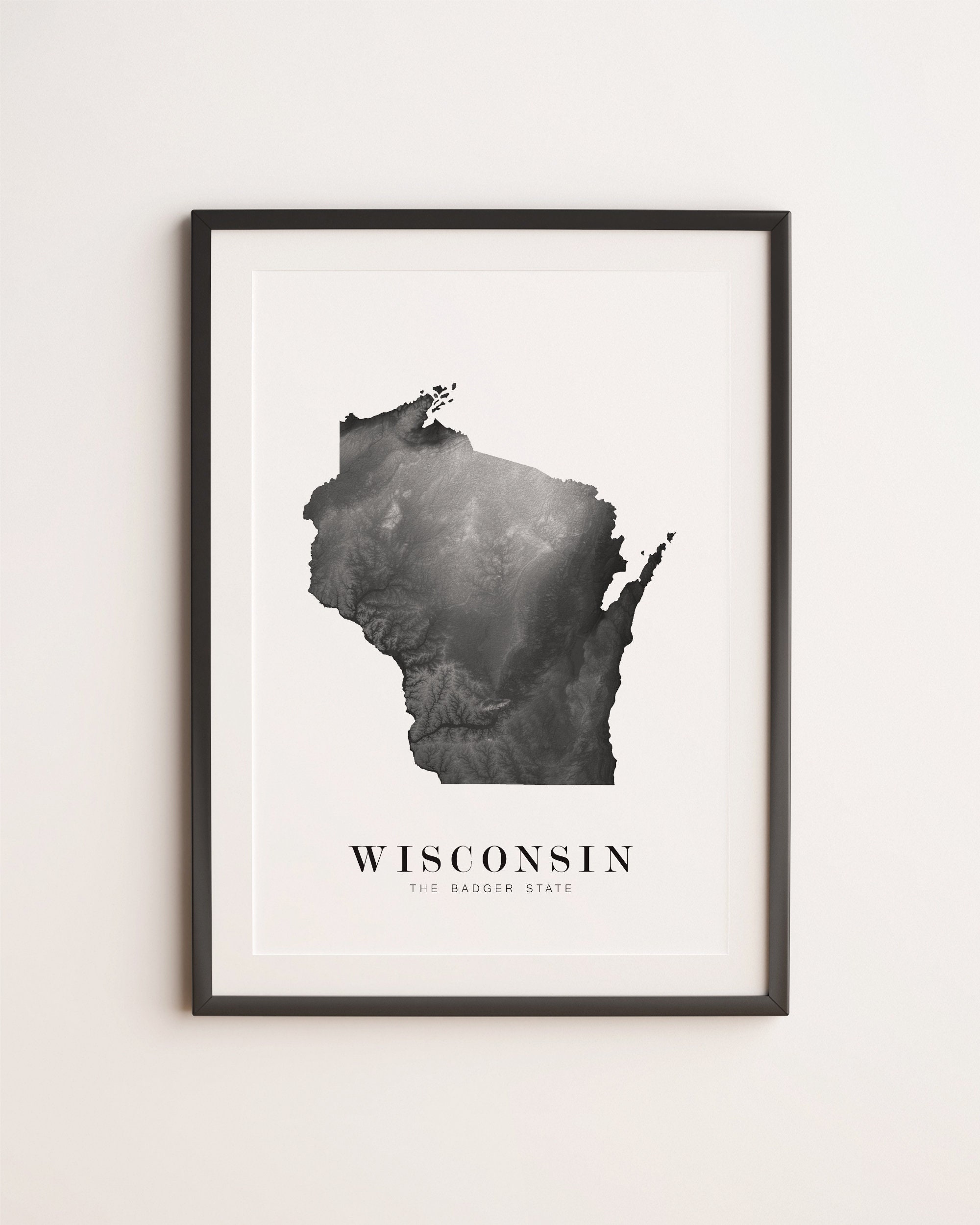 Wisconsin V2 Topographic Map Print, Various Sizes and Colors ...