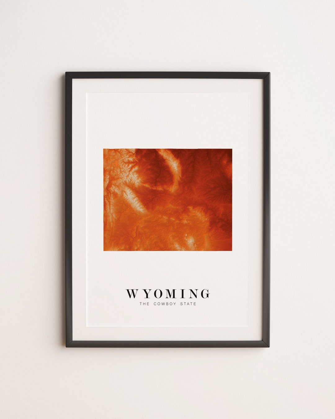 Wyoming V2 Topographic Map Print, Various Sizes and Colors, Minimalist ...