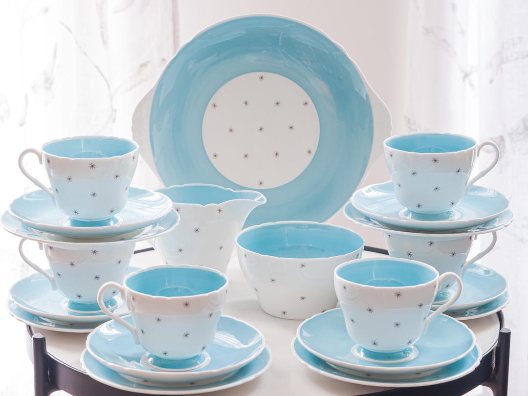 Shelley "pole Star" Pattern Tea Set for Six - Etsy