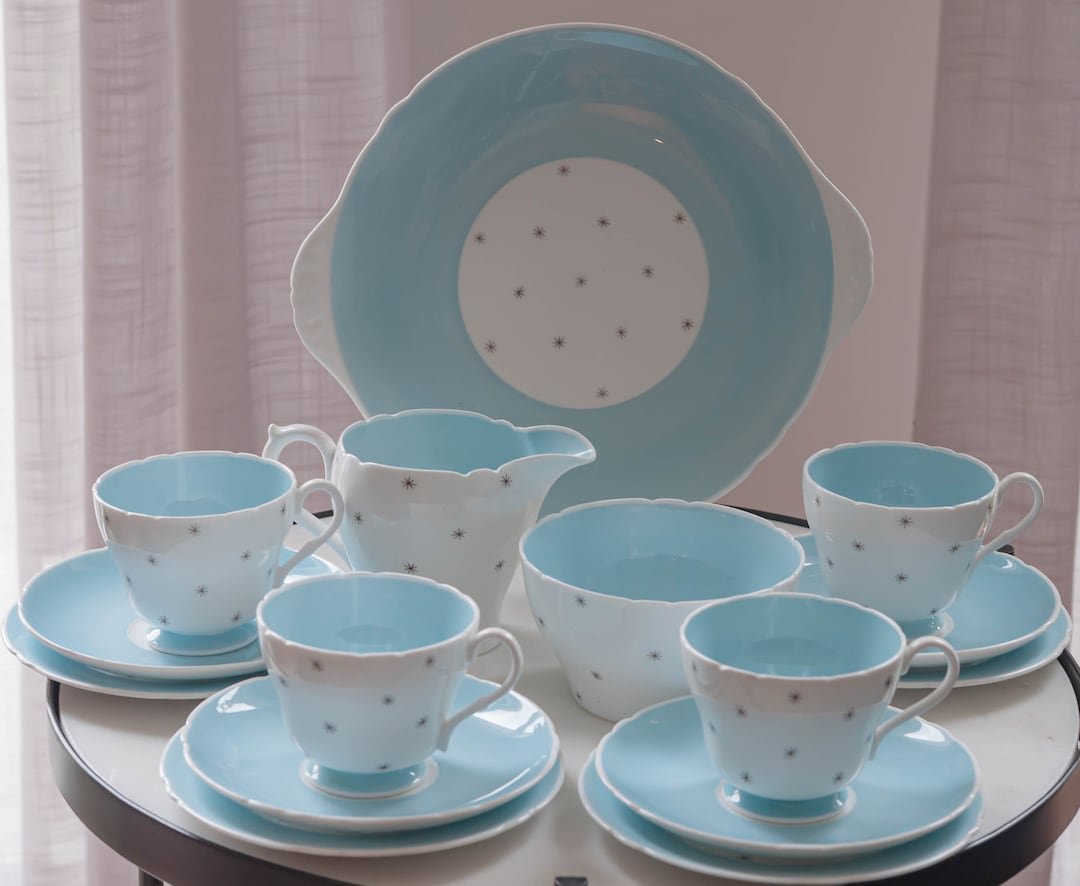 Shelley "pole Star" Pattern Tea Set for Four - Etsy