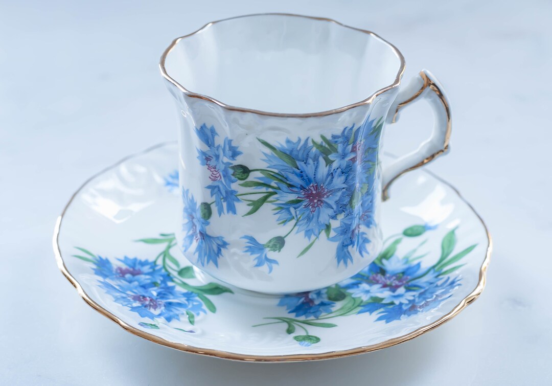 Spode/hammersley "cornflower" Tea Cup and Plate - Etsy