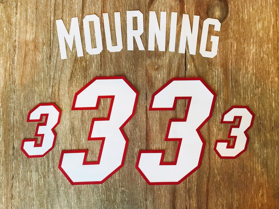 Miami Heat Lettering Kit for an Authentic Road Jersey - "mourning" #33 ...